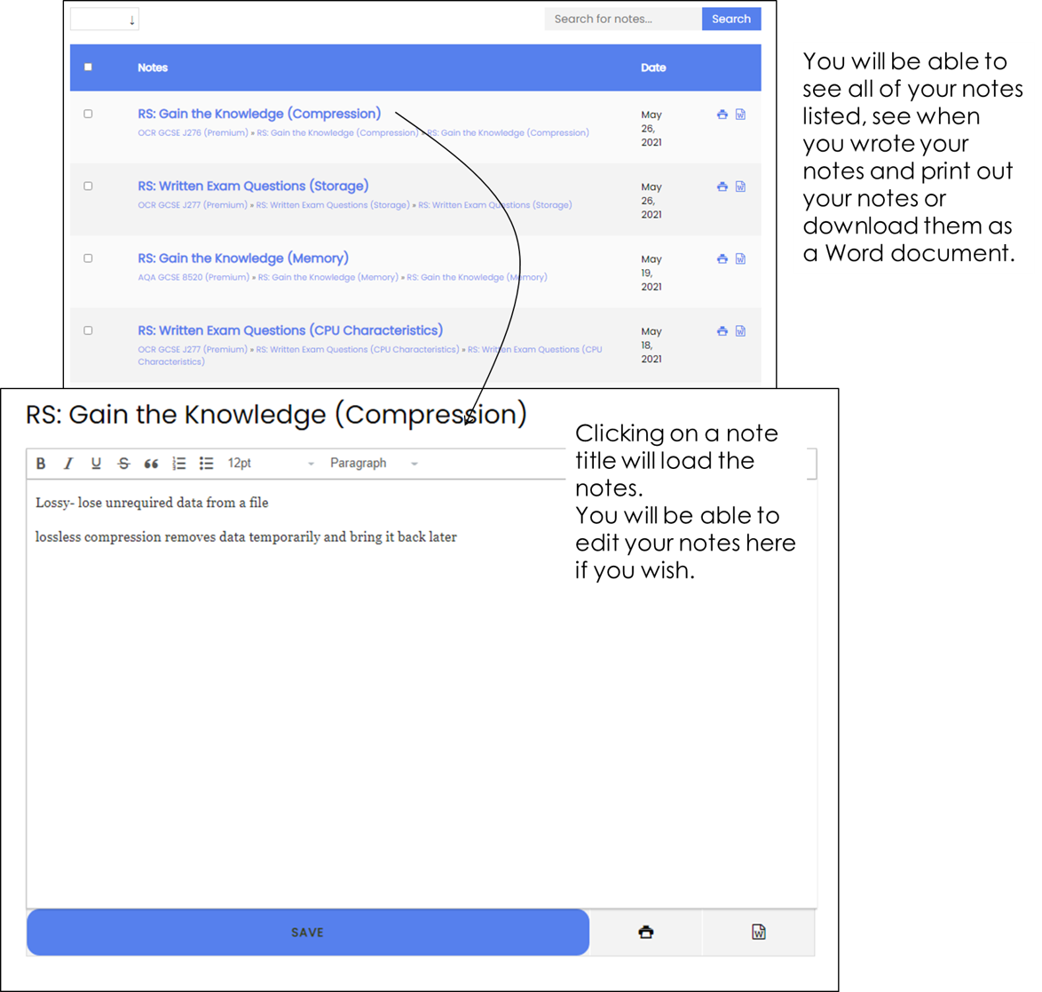 your-notes-page-csuk-revisecs