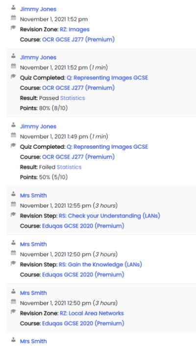 Student Activity Monitor - CSUK:ReviseCS