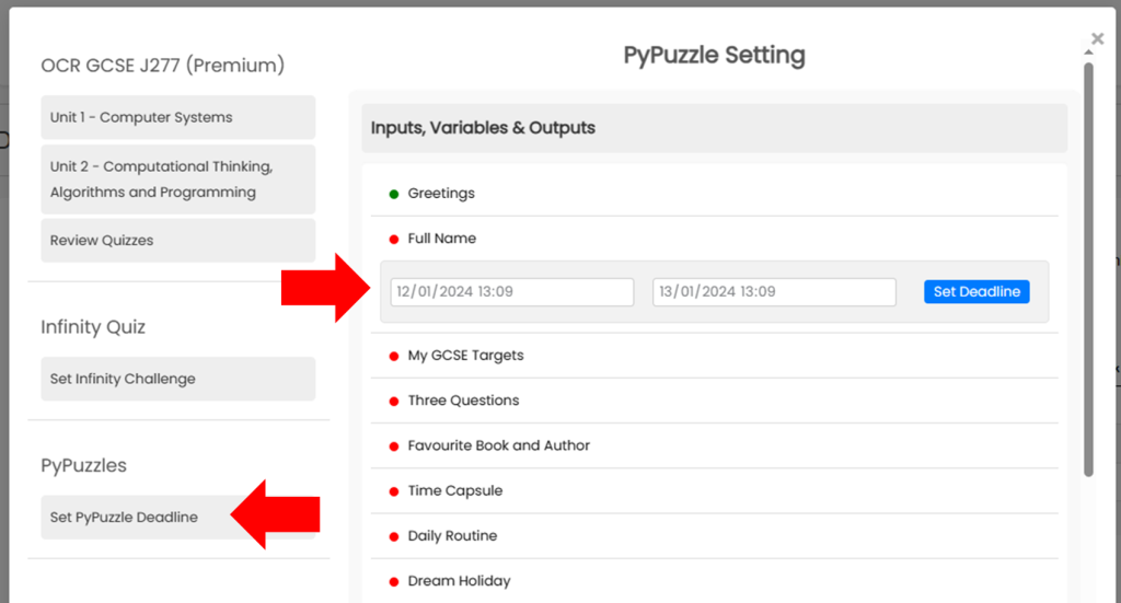 Setting and Scheduling PyPuzzle Tasks - CSUK:ReviseCS