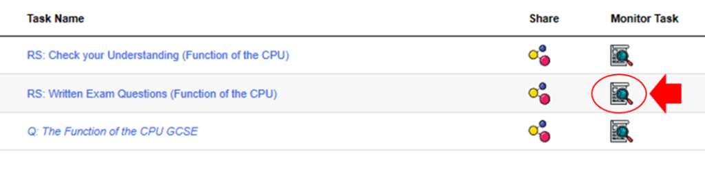 Monitoring Course Tasks - CSUK:ReviseCS